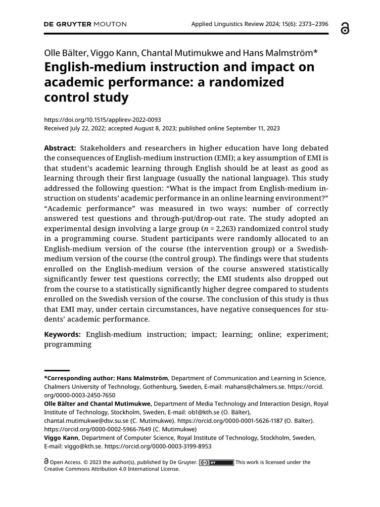10.1515 - Applirev 2022 0093 | PDF | Teachers | Learning