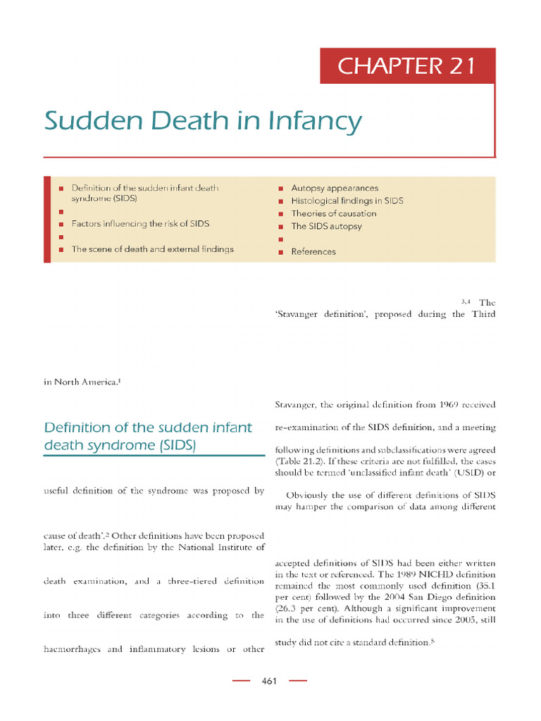 Sudden Death in Infancy | PDF