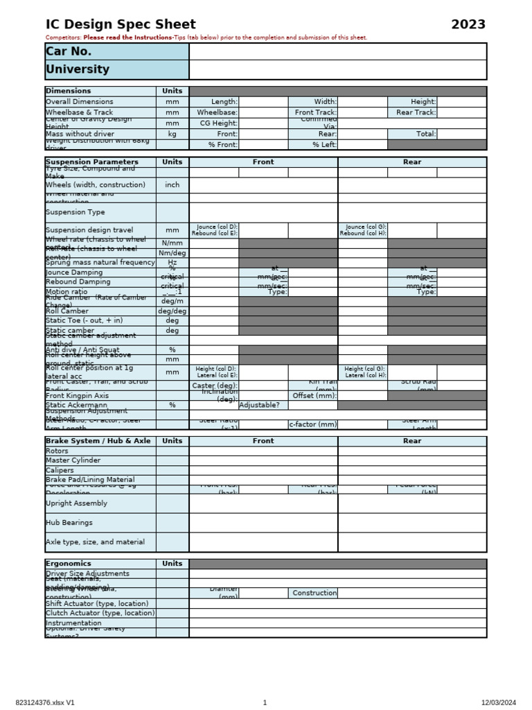 2025 Fs Design Ic Spec Sheet | PDF | Vehicle Technology | Vehicles