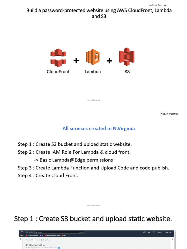 Build a password-protected website using AWS cloudfront, Lambda and S3 | PDF