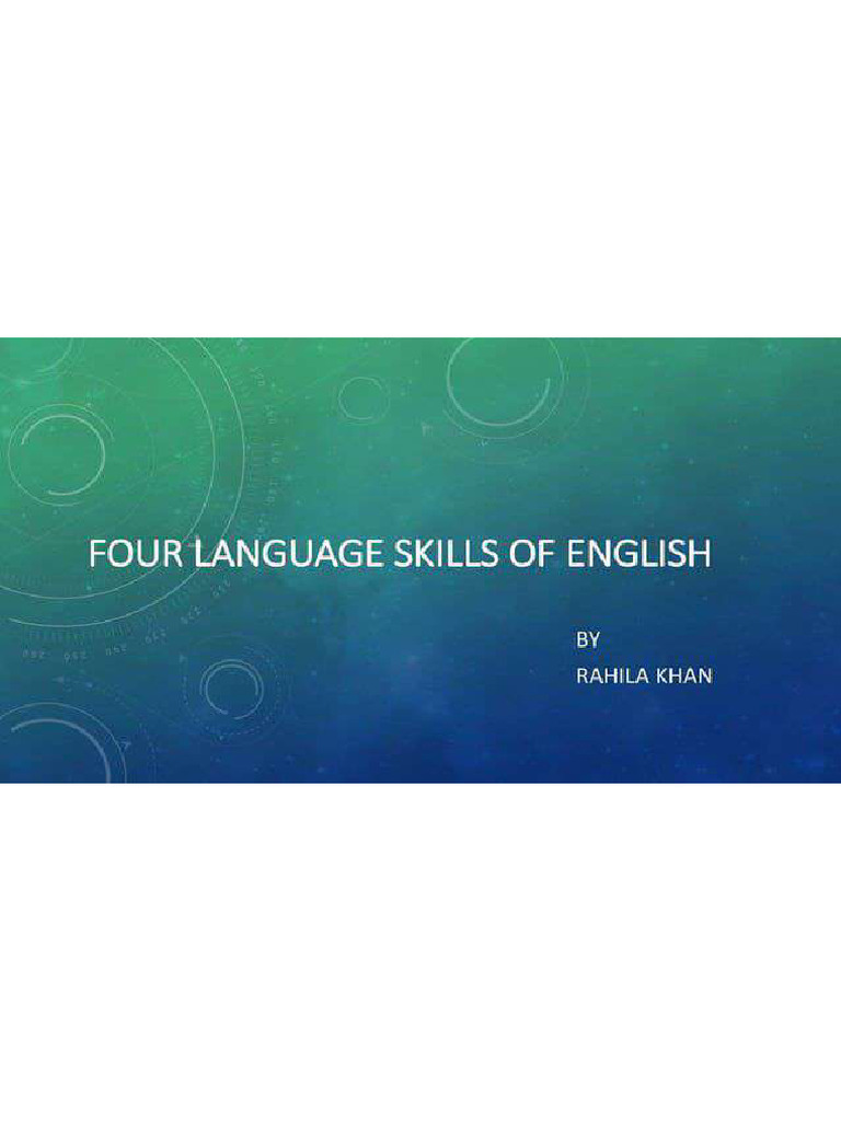 Four Language Skills of English 1 638 | PDF