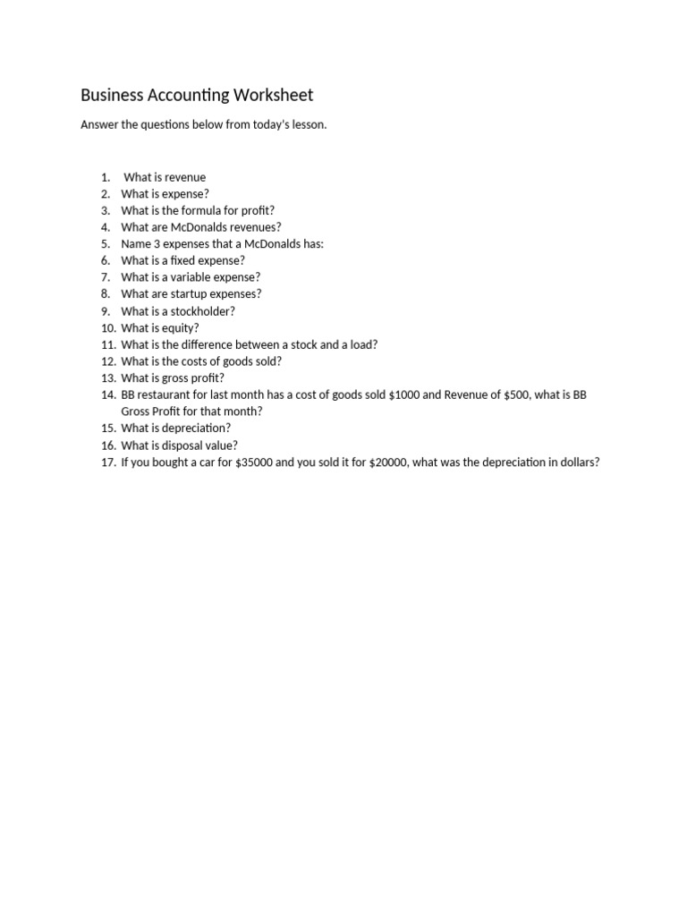 Business Accounting | PDF