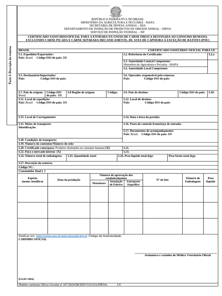 Carne Ave POU REG 2024 399 Portugues 2024 UE | PDF | Gripe | União Europeia