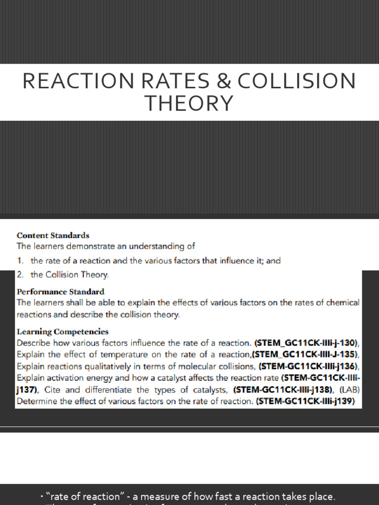 Reaction Rates Collision Theory | PDF
