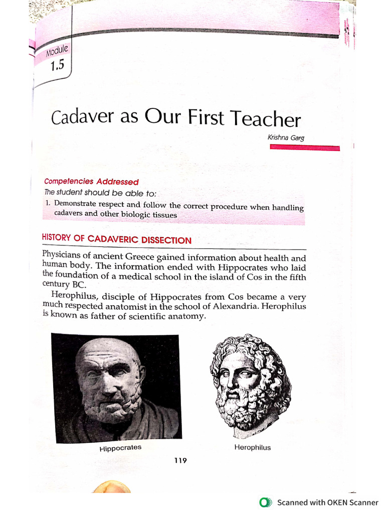 Cadaver as I Teacher | PDF