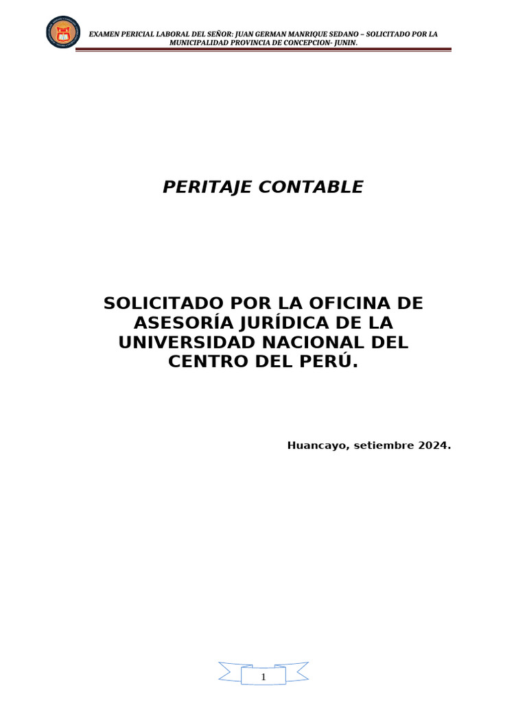 Informe Peritaje Contable Ok | PDF | Sentencia (ley) | Contador