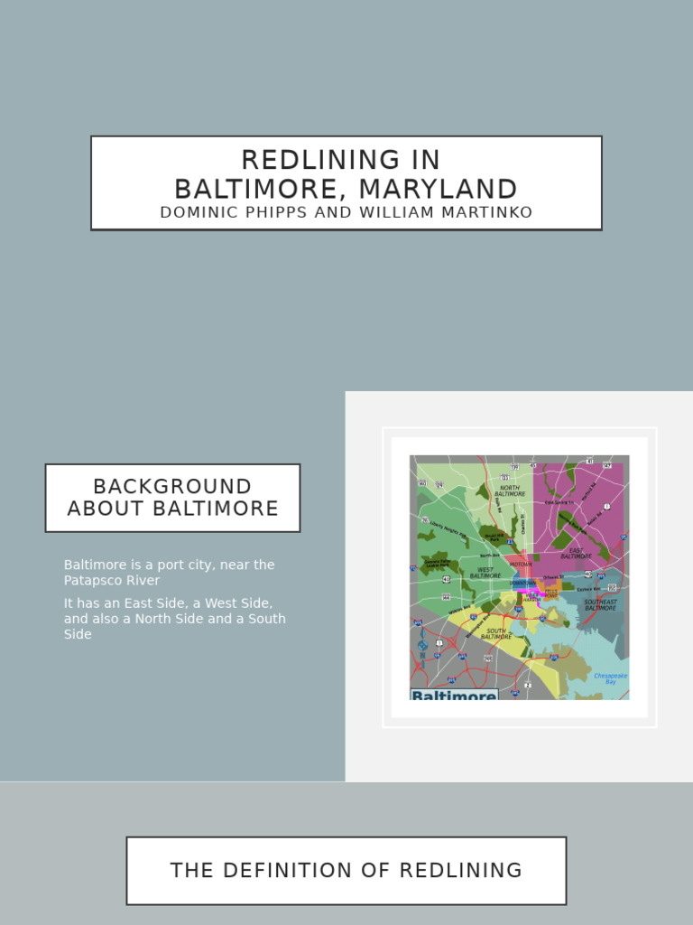 Baltimore Redlining Presentation | PDF | Society Of The United States ...