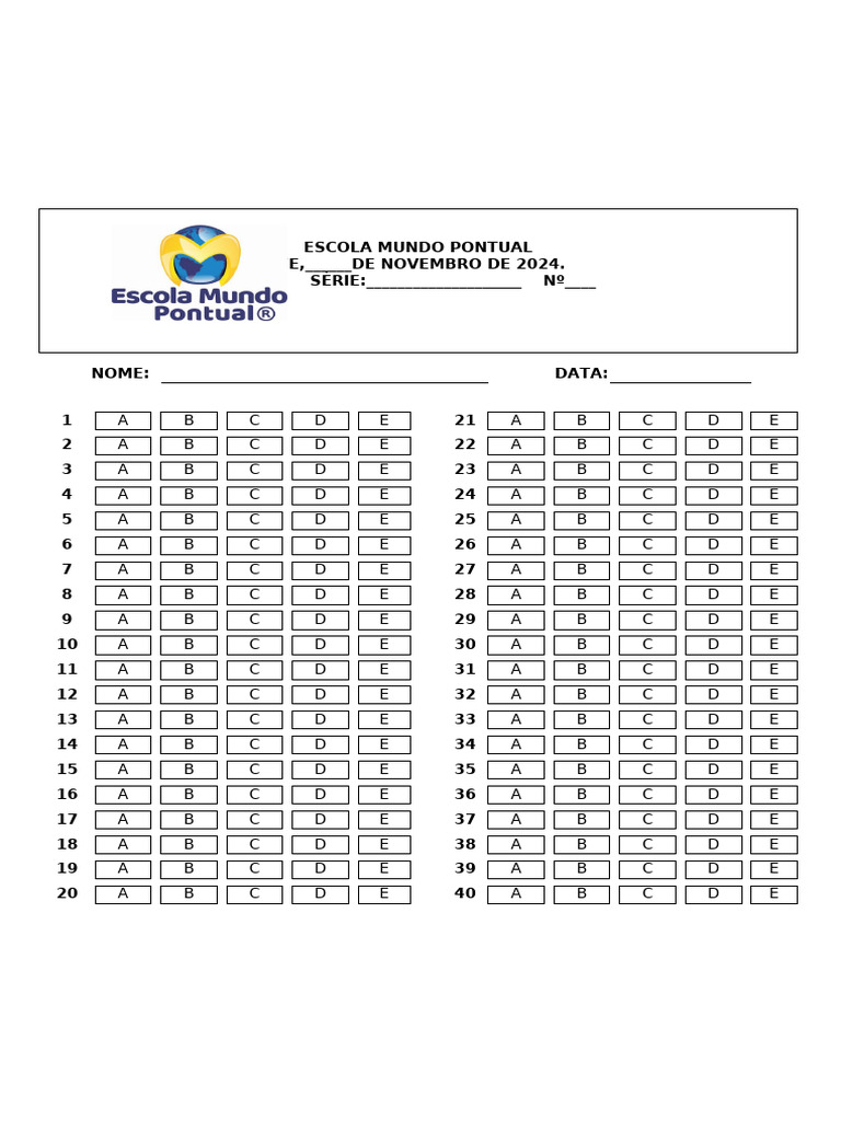 Modelo Gabarito de 50 A 100 Questões Excel | PDF | Microsoft Excel ...