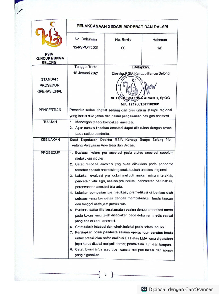 PELAKSANAAN SEDASI MODERAT DAN DALAM | PDF