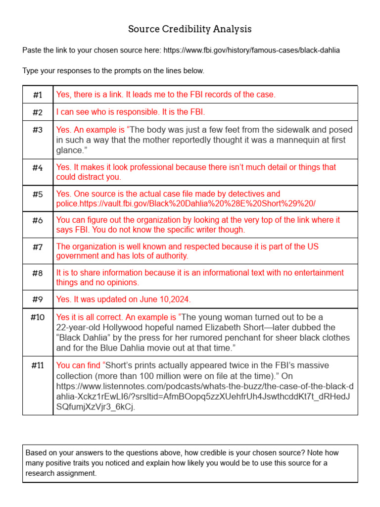 Source Credibility Analysis | PDF