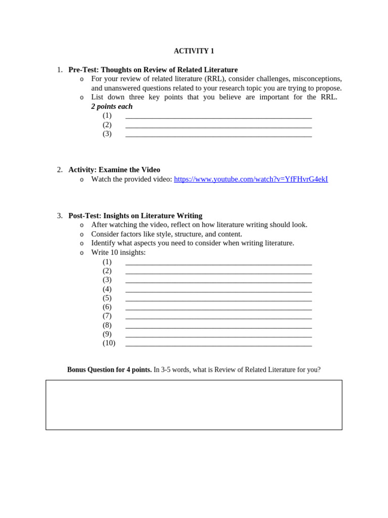 Activity 1 - RRL | PDF