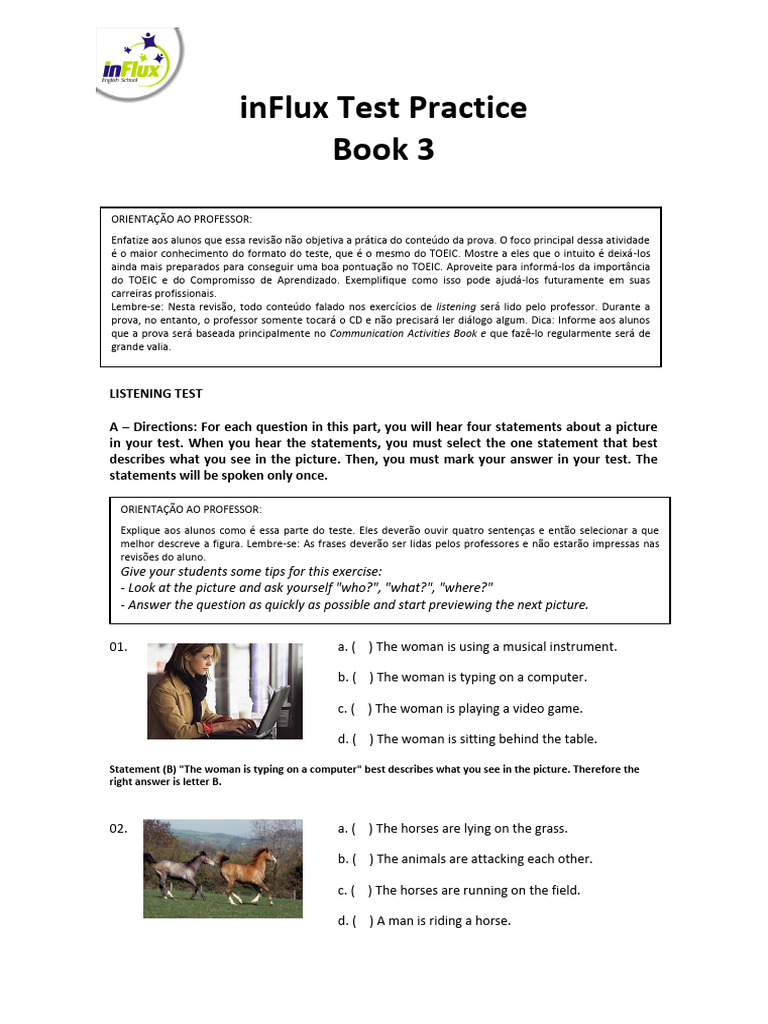 inFlux Book 3 Test Practice Guide | PDF