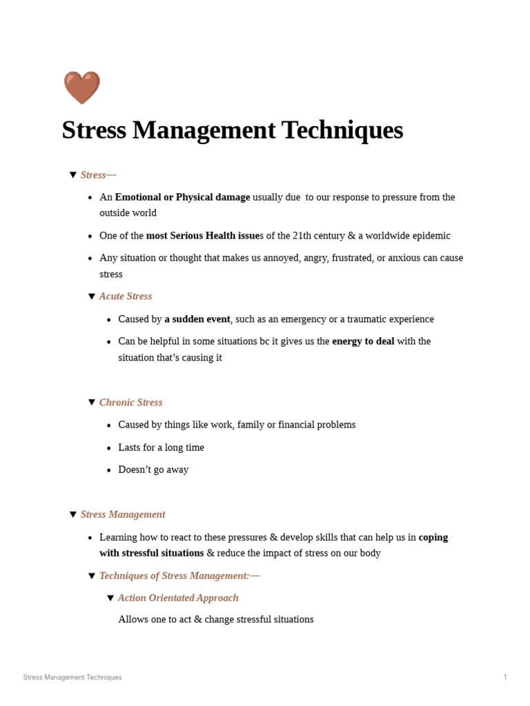 Stress Management Techniques | PDF | Stress Management | Stress (Biology)