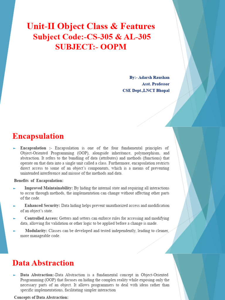 Unit-II Oopm (Cs305 - Al305) | PDF | Class (Computer Programming) | Method (Computer Programming)