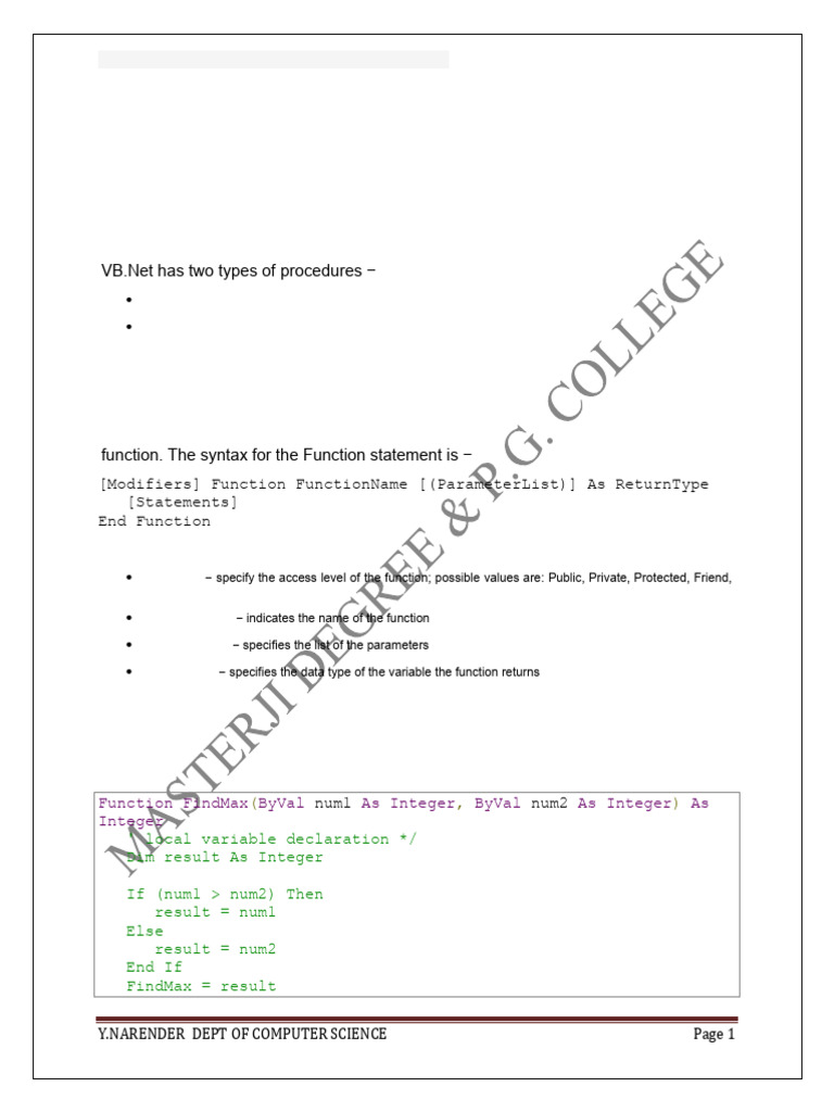B.ca 3 1 P3 VB (Unit Ii Chapter 2) | PDF | Parameter (Computer Programming) | Software Development