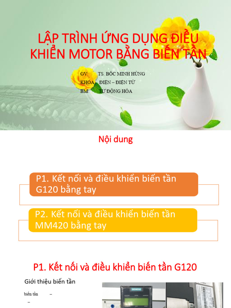 Bai 11 - A Lap Trinh Ung Dung Dieu Khien Motor - Bien Tan G120 Và MM420 Bang Tay | PDF