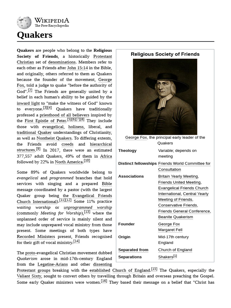 Quakers | PDF | Quakers | Holiness Movement