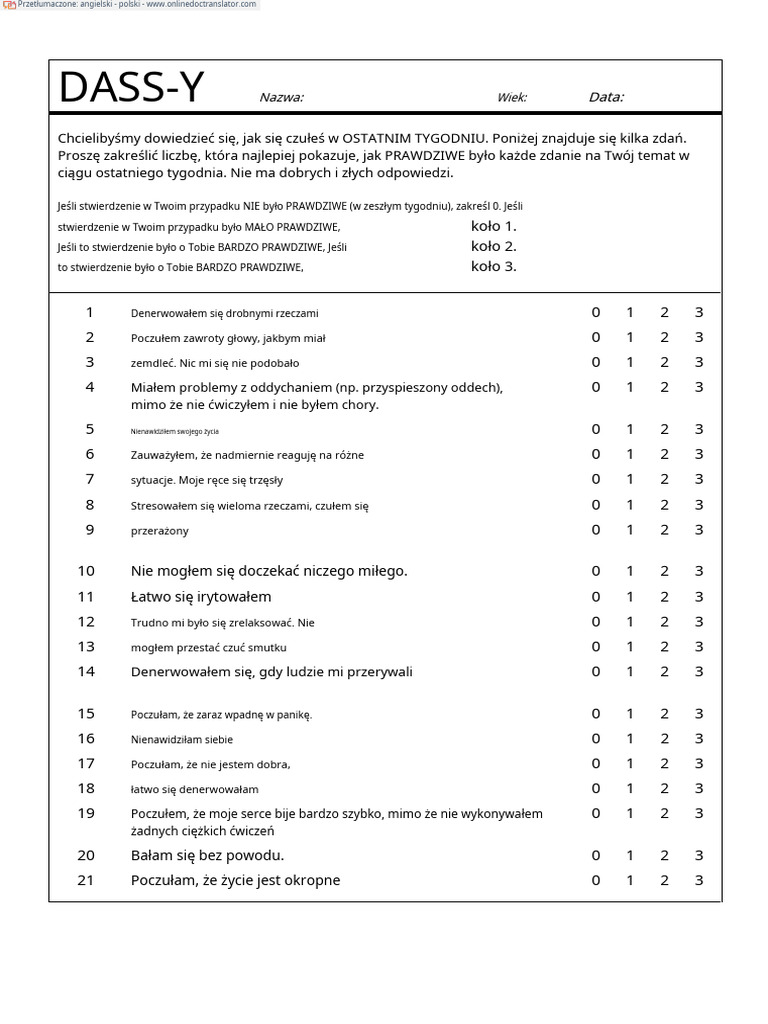 DASS-Y.en.pl | PDF