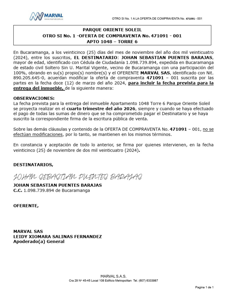 OTROSI APTO 1048 PARQUE ORIENTE SOLEIL (1) | PDF