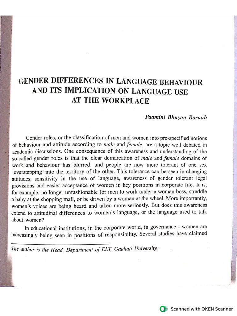 Gender Differences in Language (PB) | PDF