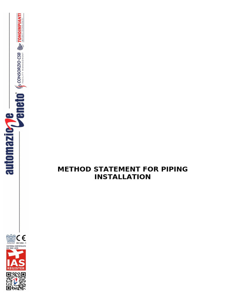 Piping Installation Method Statement | PDF | Pipe (Fluid Conveyance ...