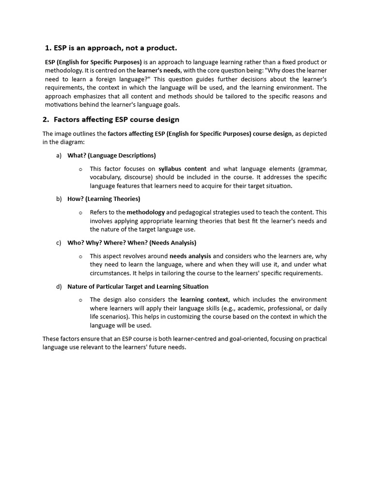 ESP Course Design Essentials | PDF