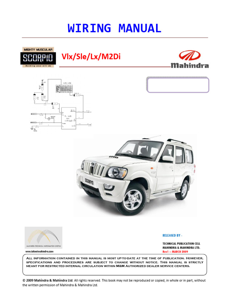 SCORPIO-WIRING - MANUAL - VLX Model | PDF | Troubleshooting | Headlamp