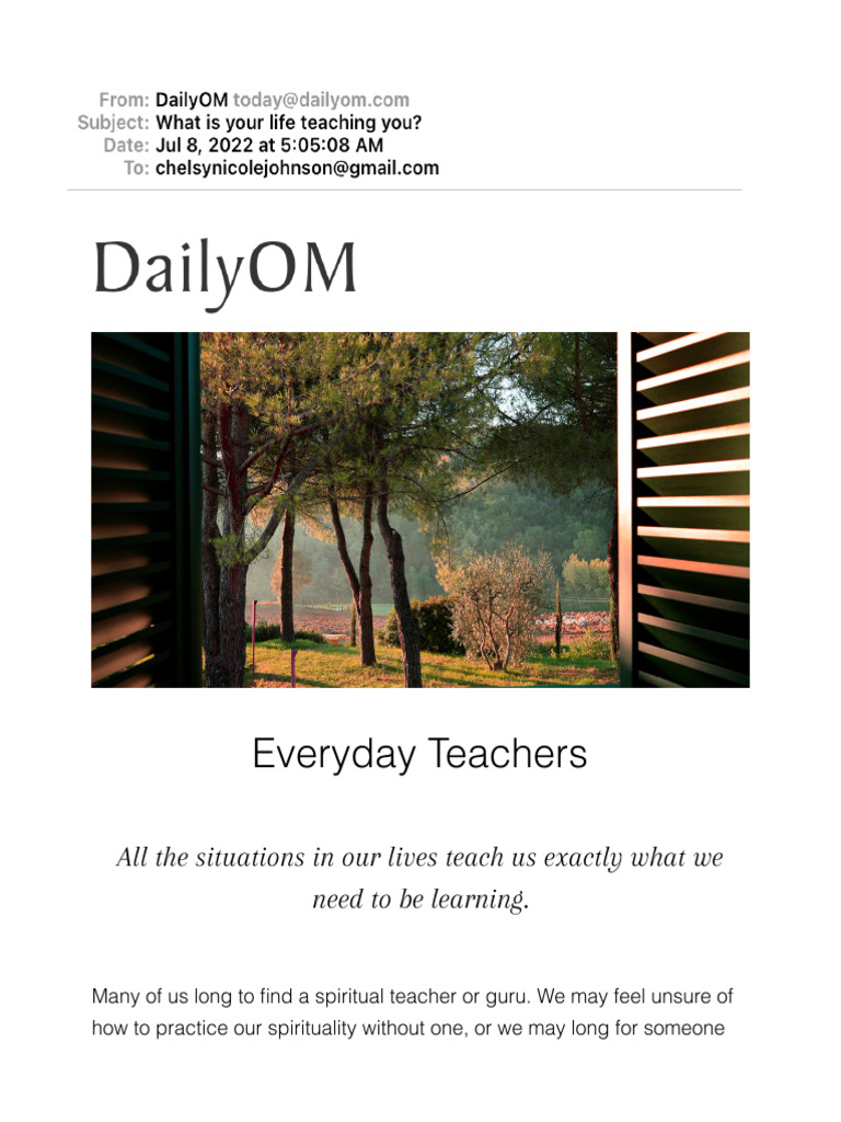 Life Lessons from Everyday Experiences | PDF | Teachers | Wisdom