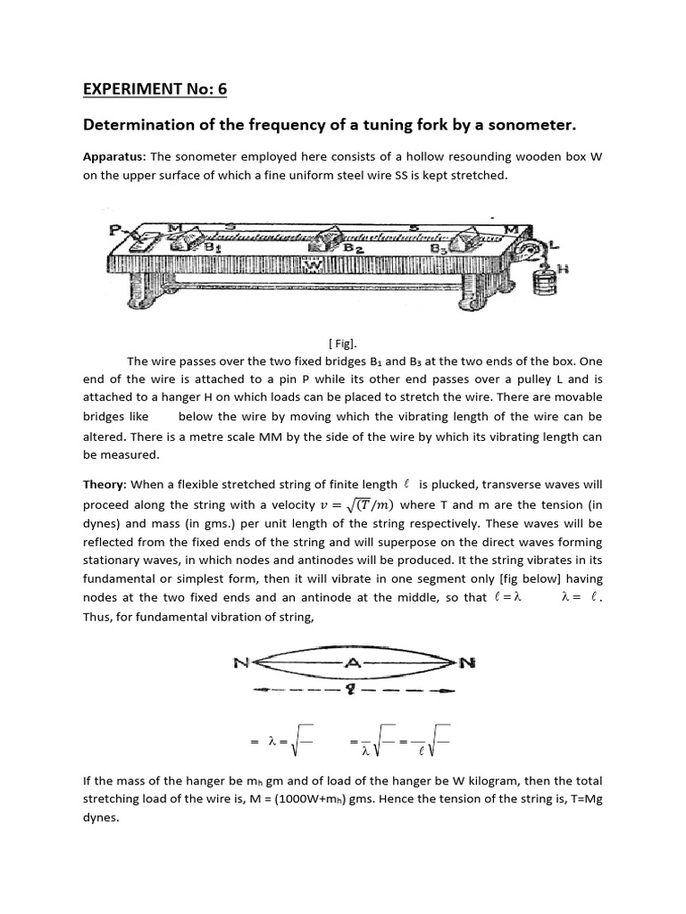 Exp No 6 Sonometer | PDF | String Instruments | Waves