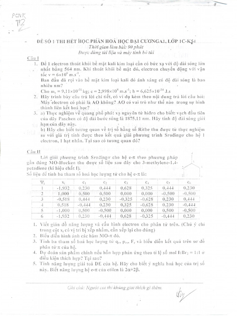 Hoa Dai Cuong A1 - 54C | PDF
