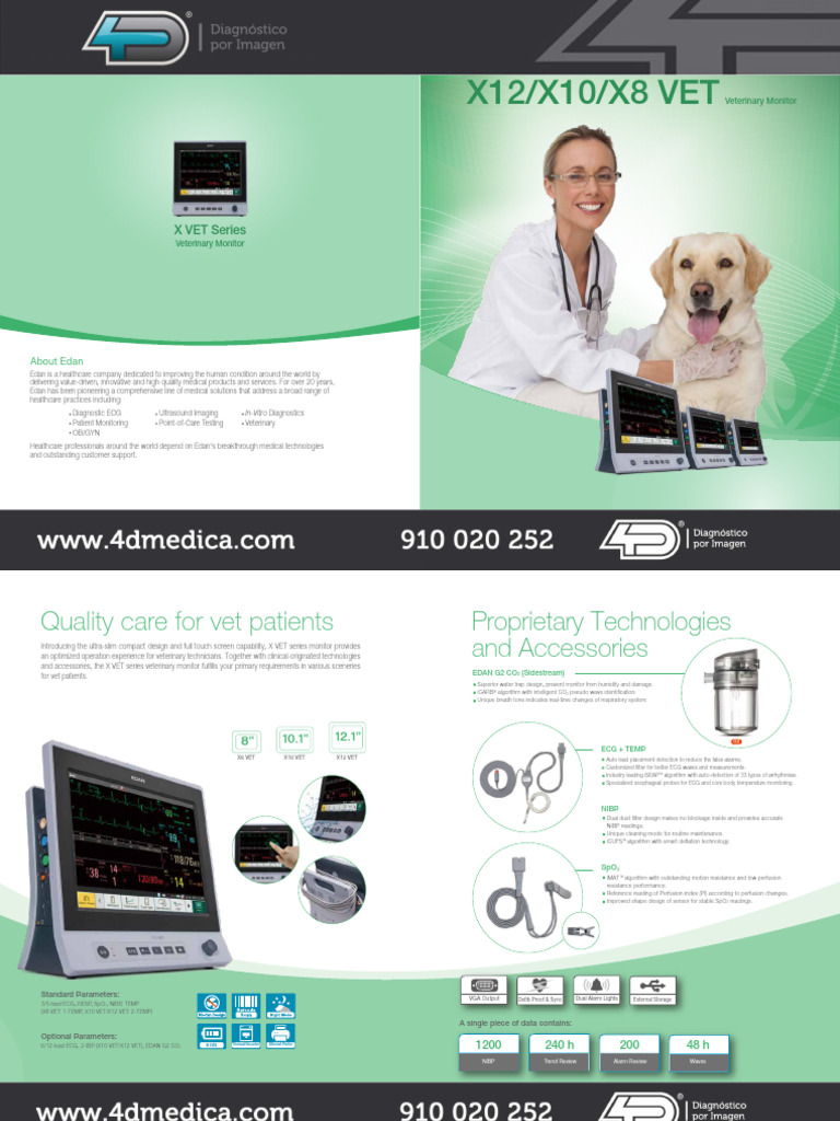 Monitor Edan X10 VET | PDF | Electrocardiography | Computer Monitor