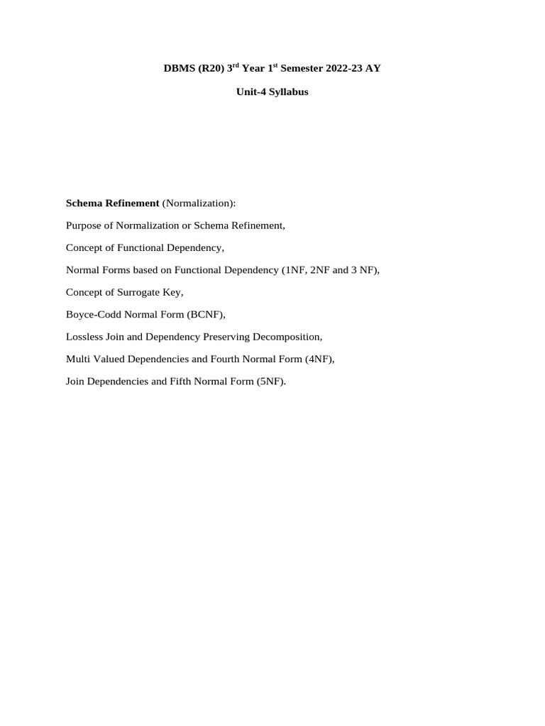 Unit-4_DBMS_AIDS_R20 | PDF | Data Management | Information Retrieval Unit-4_DBMS_AIDS_R20 | PDF | Data Management | Information Retrieval