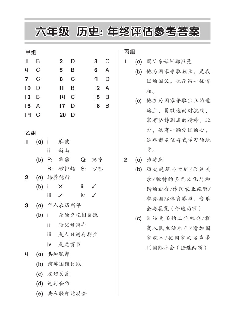 Y6 SEJ YearEndAnswer | PDF