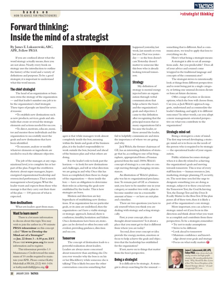 Tactics, Inside The Mind of A Strategist, 01-2009 | PDF | Strategic ...