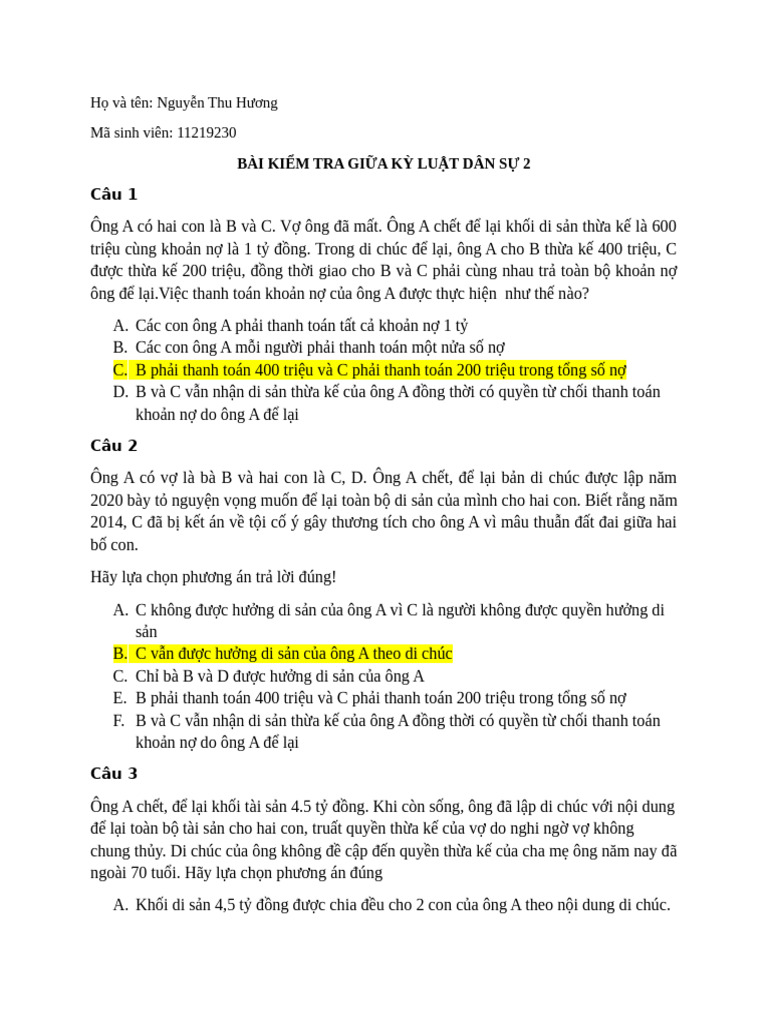 Bài Kiểm Tra Giữa Kỳ Môn LDS2 | PDF