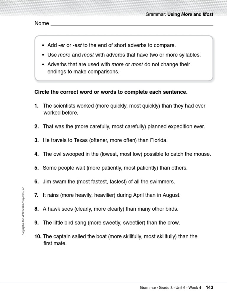 Wonders Grammar Reproducibles Grade 3 151 | PDF