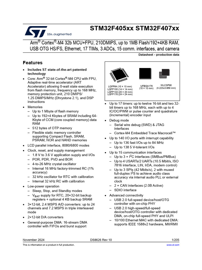 stm32f407ve | PDF | Dynamic Random Access Memory | Computing