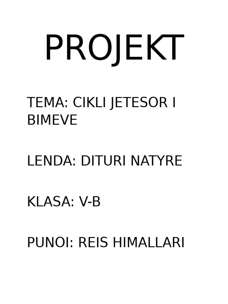 Cikli Jetesor I Bimeve | PDF