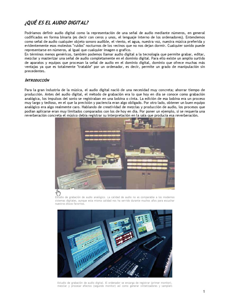 Qué es el audio digital | PDF | Sintetizador | Señal analoga