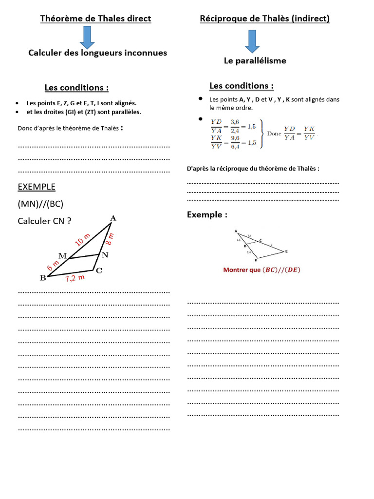 Théorème de Thales Direct | PDF