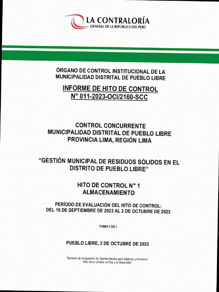 Informe de Hito1 Almacenamiento de Residuos Sólidos (RRSS) | PDF