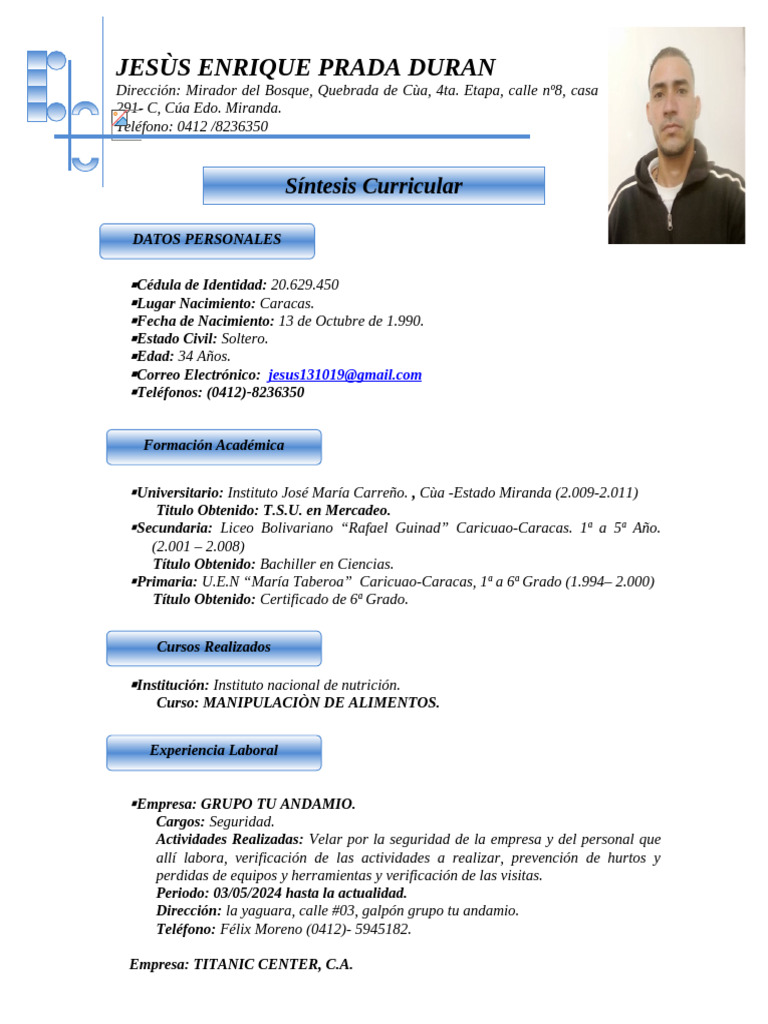 CURRICULUM JESUS PRADA | PDF