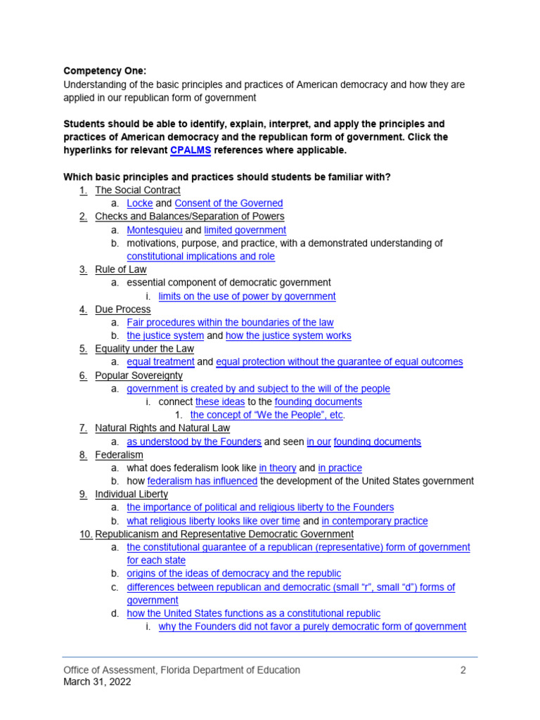 HS Civics Standards | PDF | Democracy | Political Ideologies