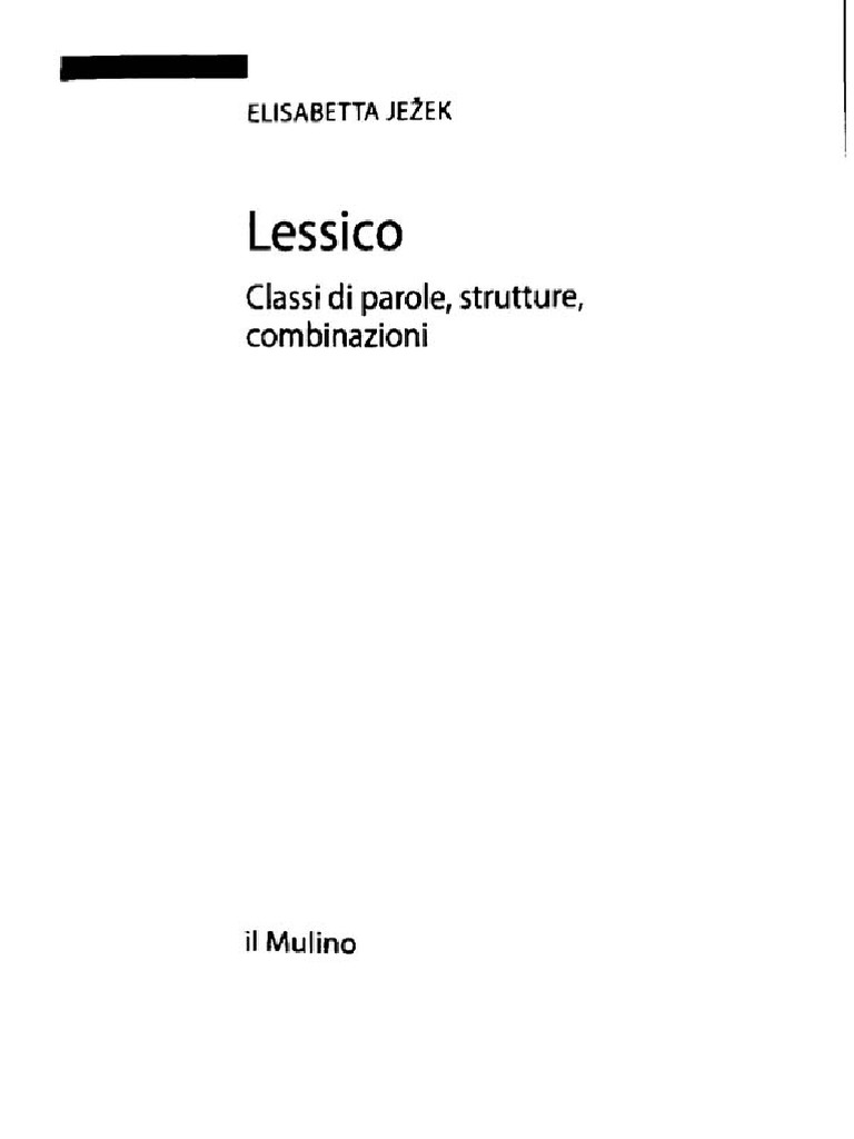 Lessico. Classi Di Parole, Strutture, Combinazioni | PDF
