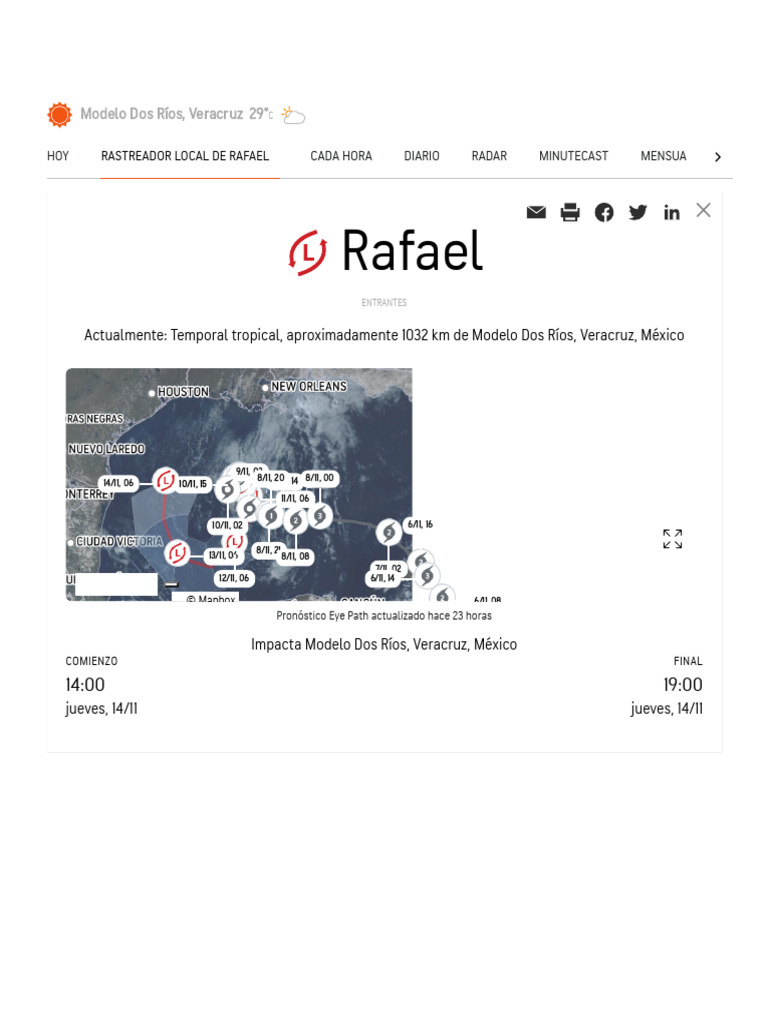 2024 Local Rafael Tracker _ AccuWeather | PDF | Herida | Ciclones ...