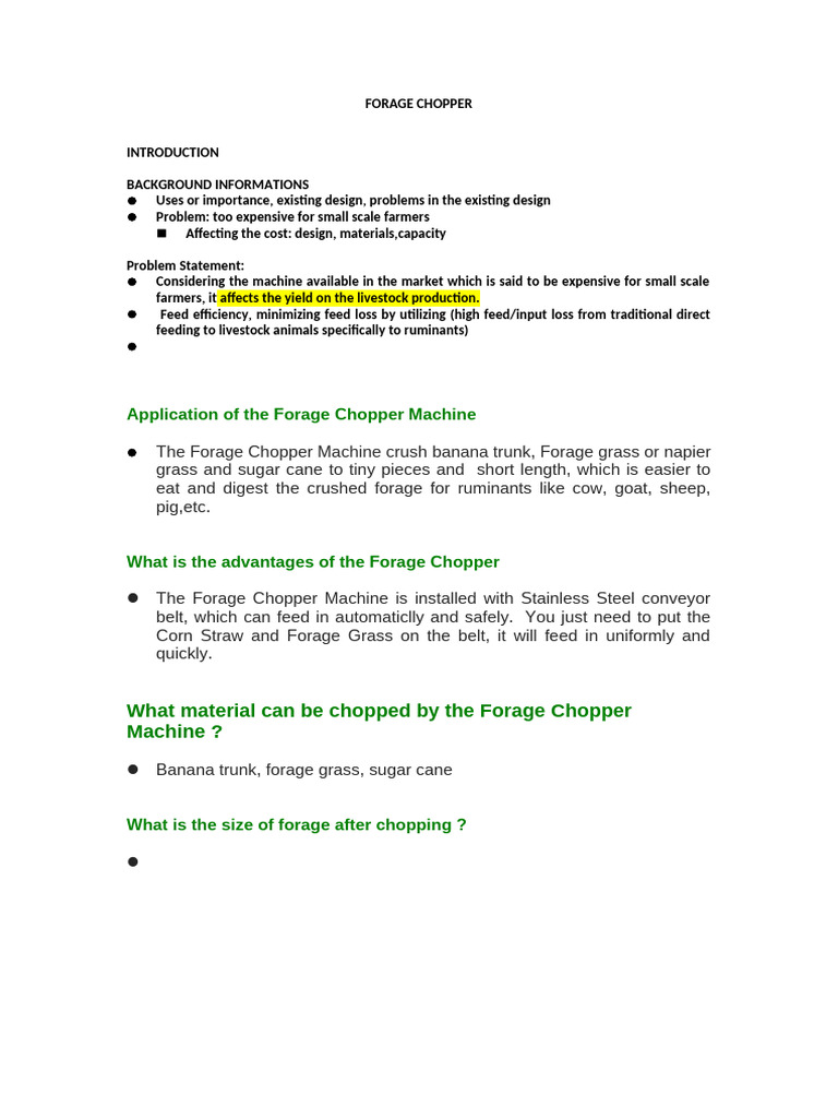 Forage Chopper | PDF