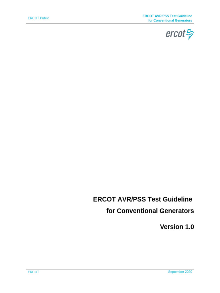 ERCOT AVR PSS Test Guideline For Conventional Generators v1.0 | PDF ...