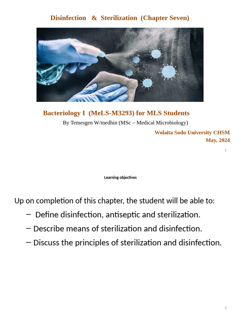 Chapter 7 Disinfection & Sterilization | PDF | Sterilization (Microbiology) | Disinfectant