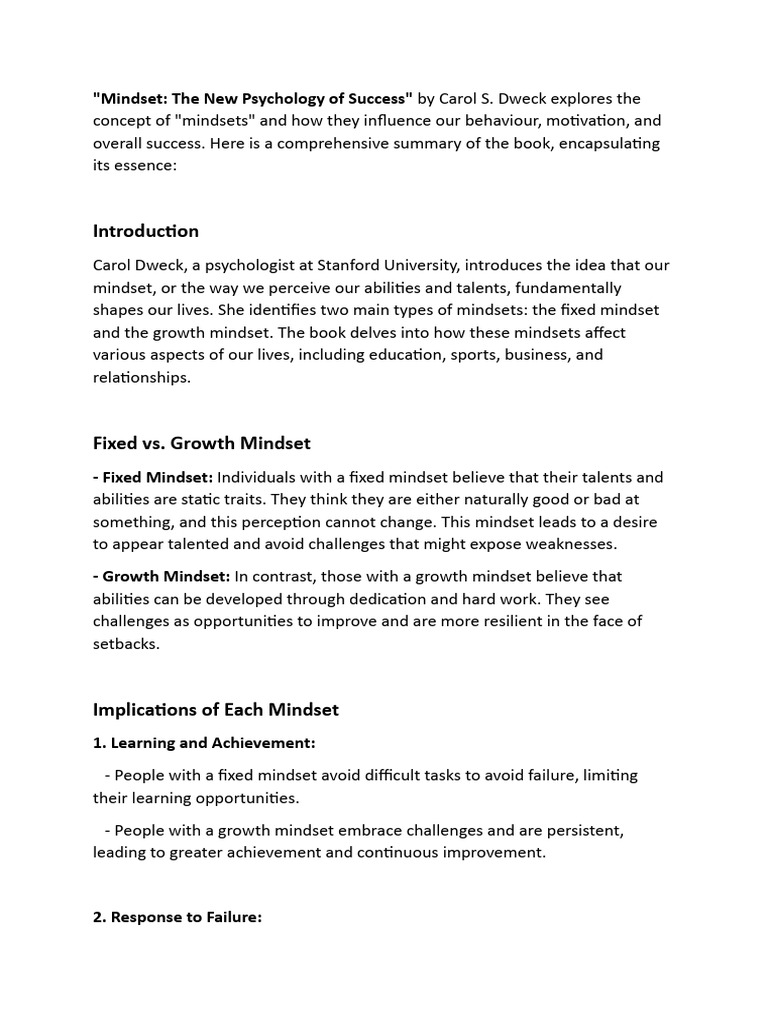 Mindset | PDF | Mindset | Learning