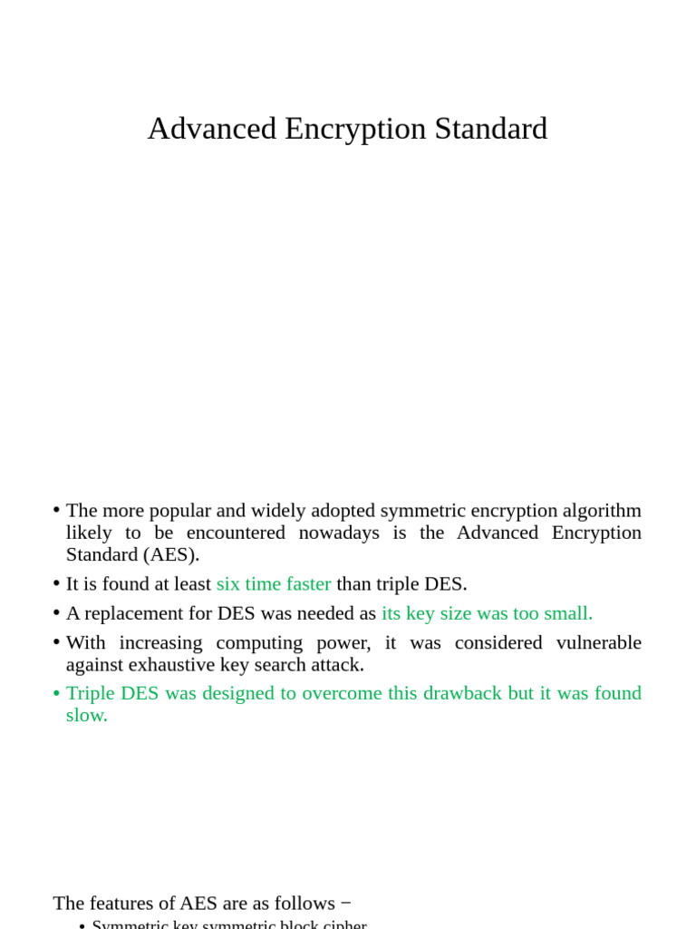 AES Basic ppt | PDF | Encryption | Secrecy